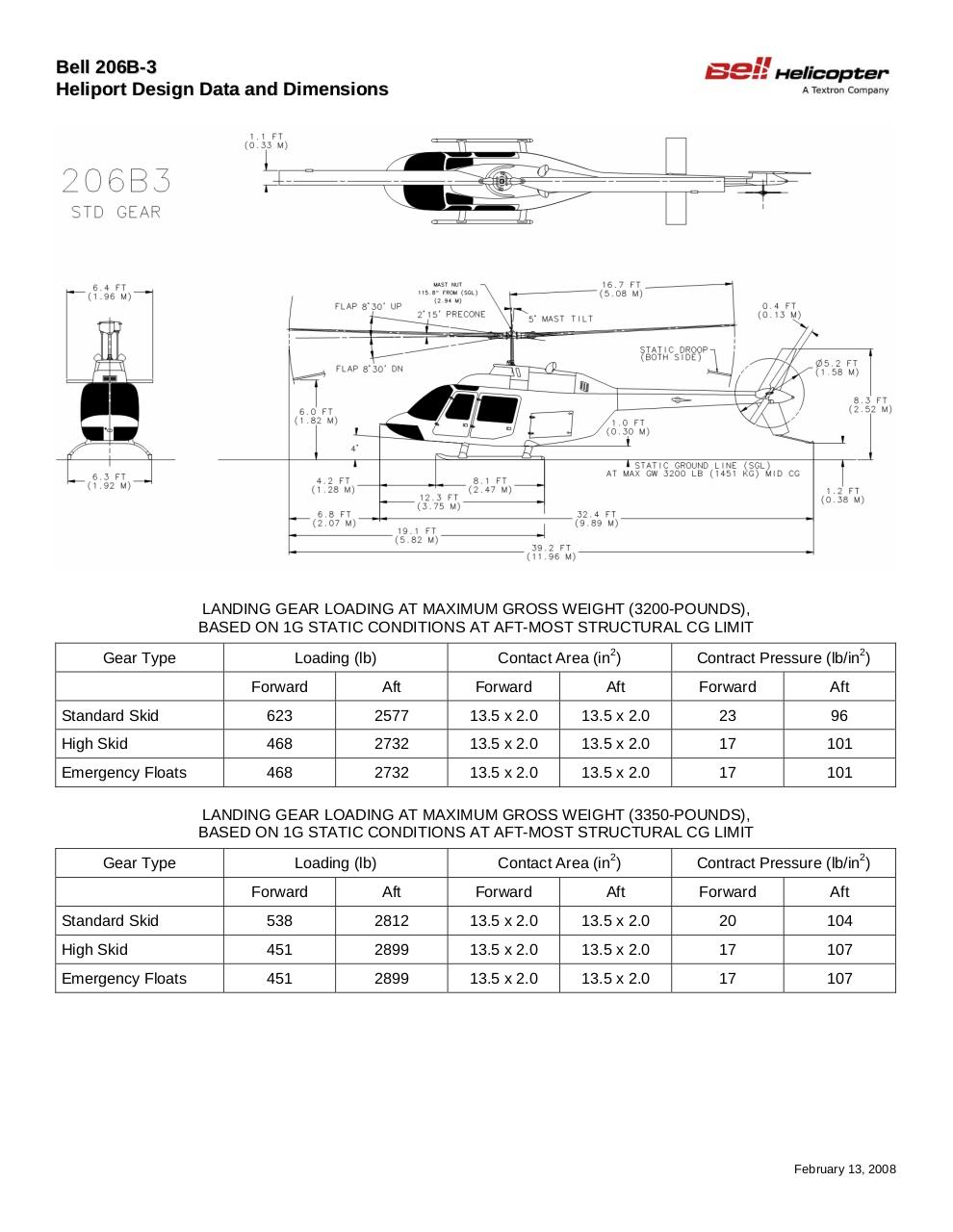 Bell 206B3 Heliport Design Data And Dimensions doc By En34268 206 B3 Bell 206B3 Heliport Design Data And Dimensions doc By En34268 206 B3