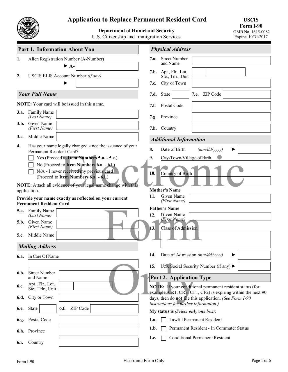 Uscis Form I 90 Printable Fill And Sign Printable Template Online Uscis Form I 90 Printable Fill And Sign Printable Template Online