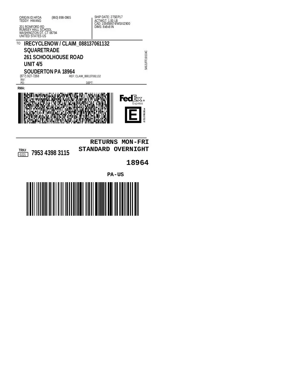 Fedex Express Label